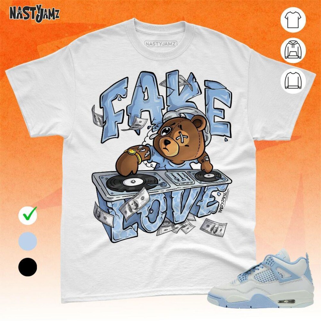 AJ 4 Forget Me Not BER Broken Beat Black White Blue Unisex T-shirt ...