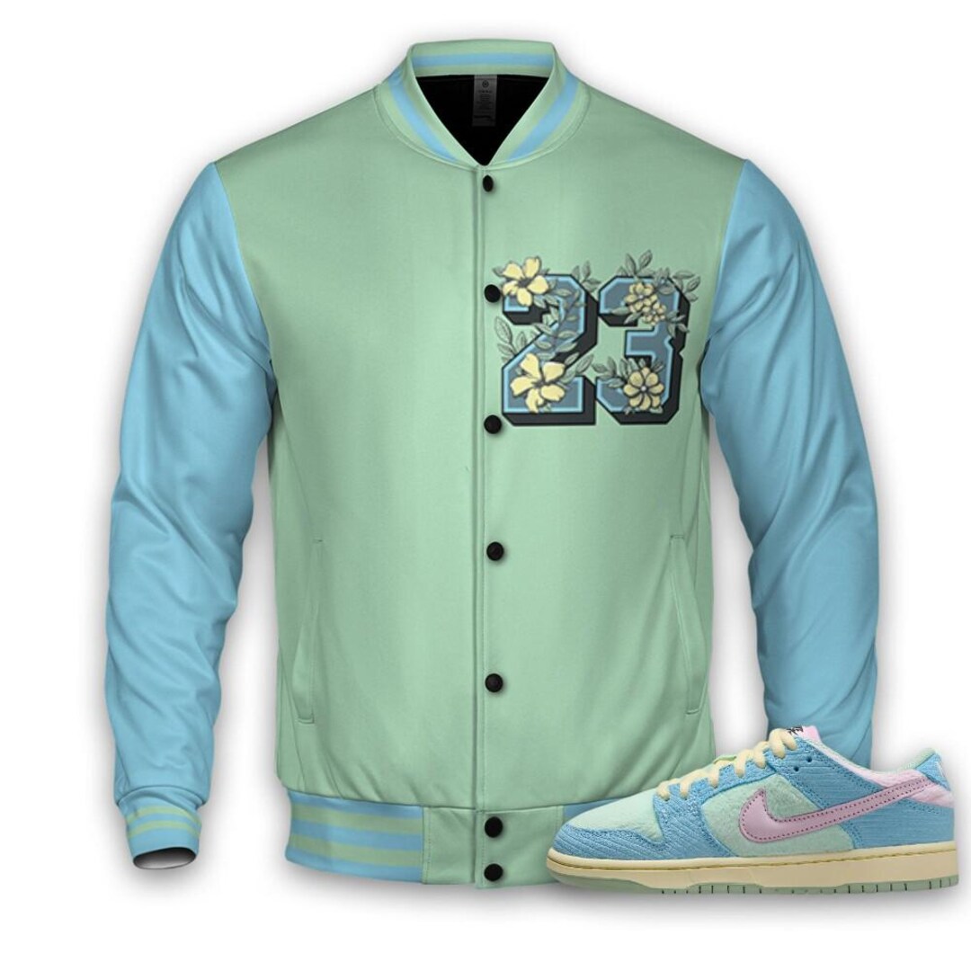 Dunk Verdy Visty Unisex Varsity Jacket, 23 Floral Varsity, Custom ...