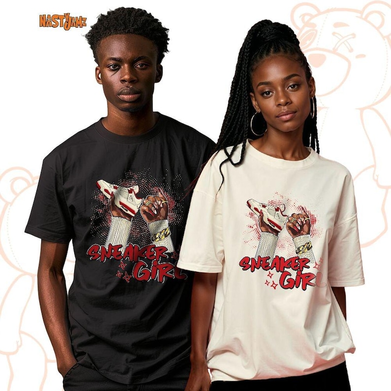 4s Valentines Day Sneaker Girl Nail Streetwear Graphic Tee, Unisex ...