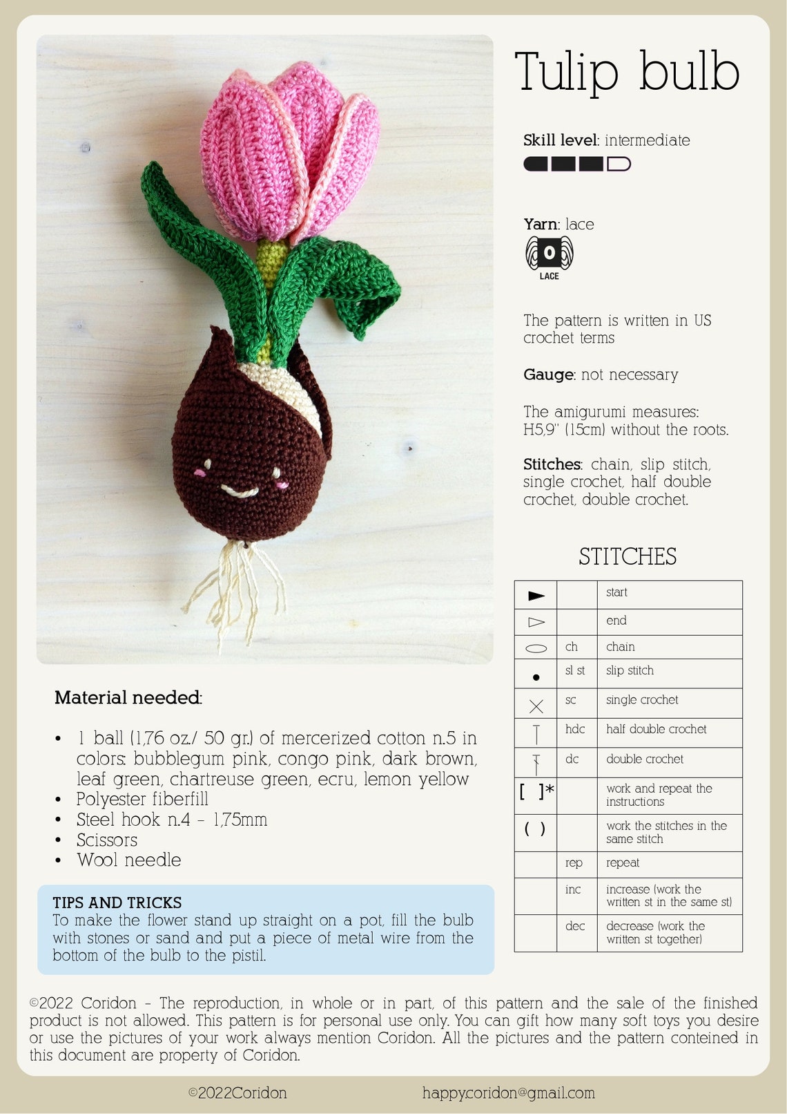 CROCHET PATTERN Tulip Bulb Amigurumi - Etsy