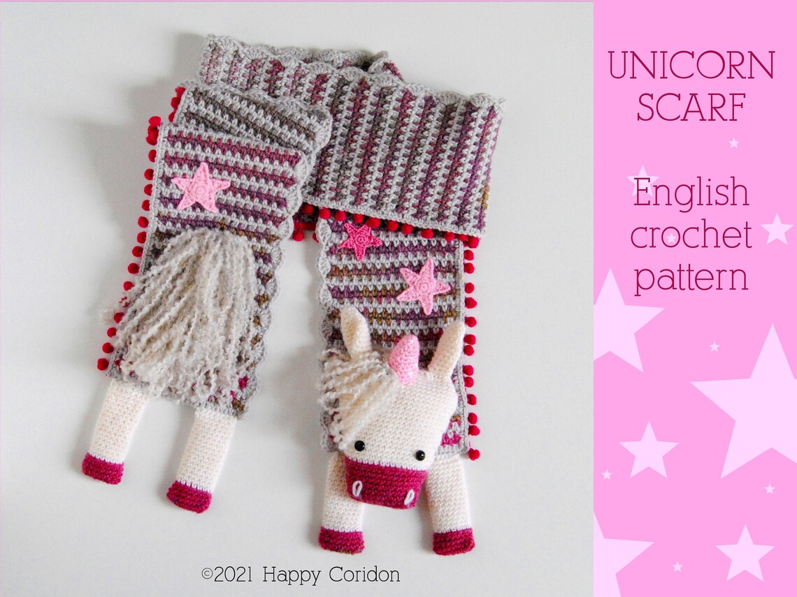CROCHET PATTERN Unicorn scarf | Etsy