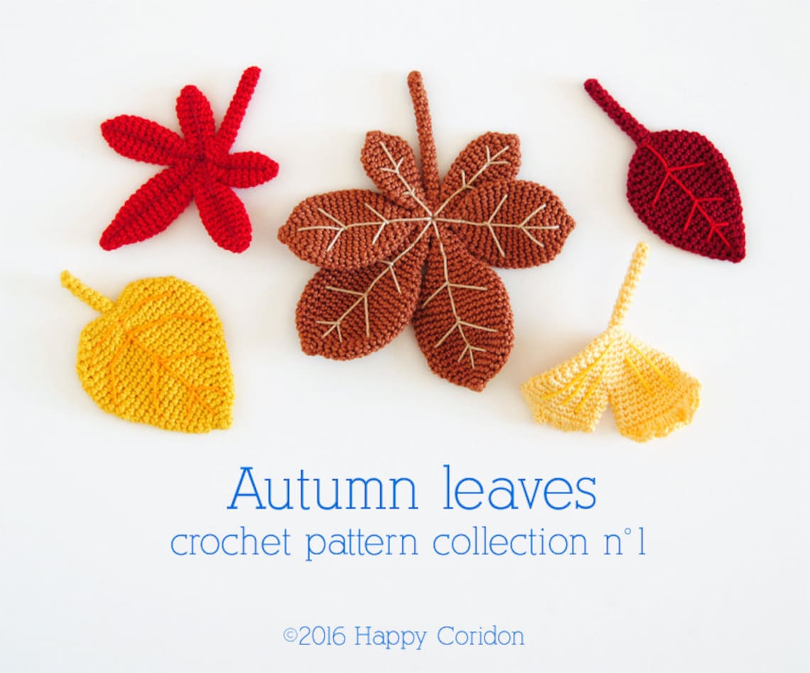 Crochet Pattern Autumn Leaves Crochet Pattern Collection N. - Etsy