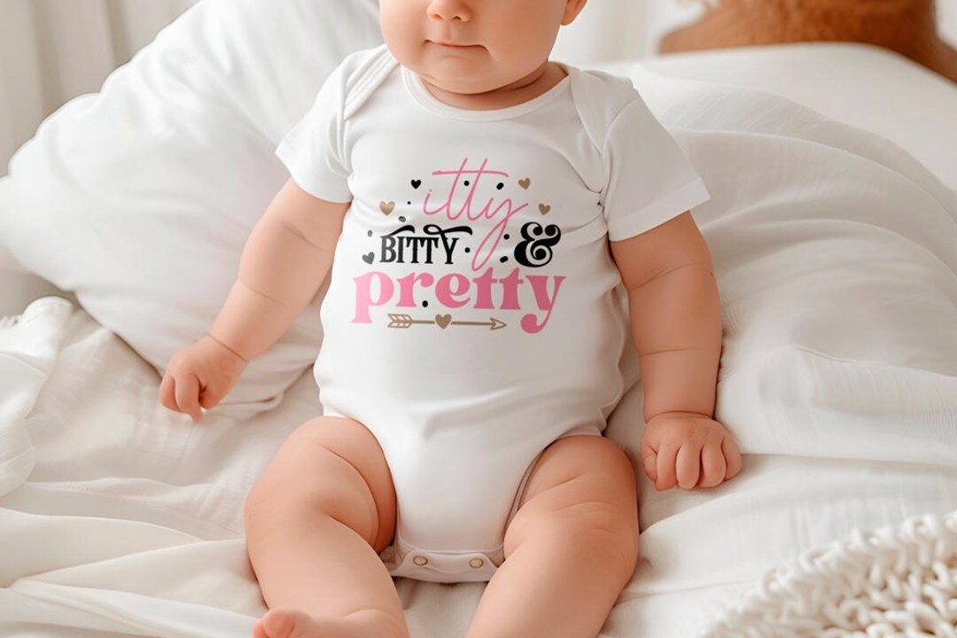 Itty Bitty & Pretty Baby Romper Soft Cotton Short Sleeve Bodysuit ...