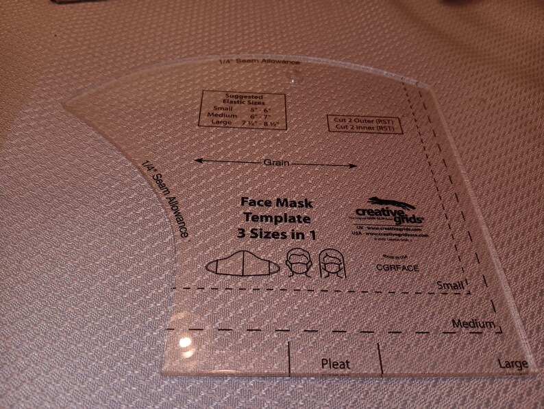 Creative Grids Face Mask Template. 3 Sizes in One - Etsy