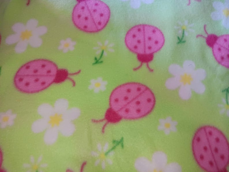 Lite Green Soft Cotton Fleece Fabric With Lady Bugs. 52 X 25 Inches. - Etsy