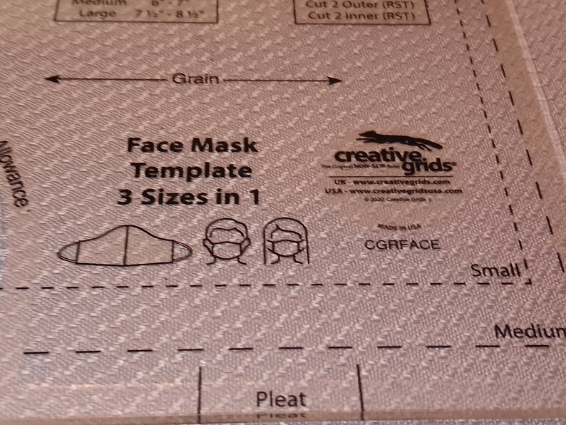 Creative Grids Face Mask Template. 3 Sizes in One - Etsy