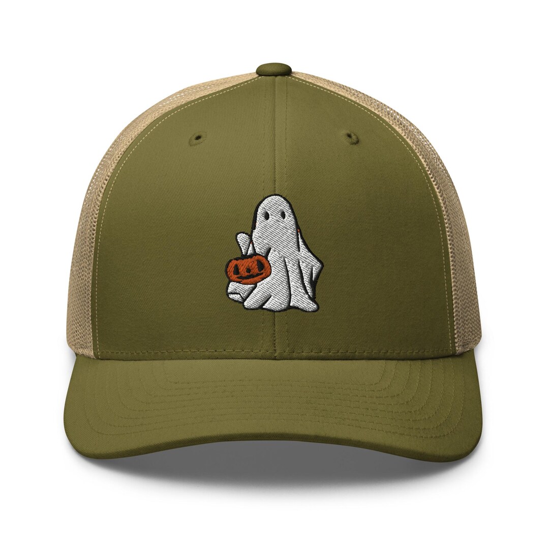 GHOST Halloween Hat Embroidery Trucker Cap Ghost Gift Ghost Cowperson ...