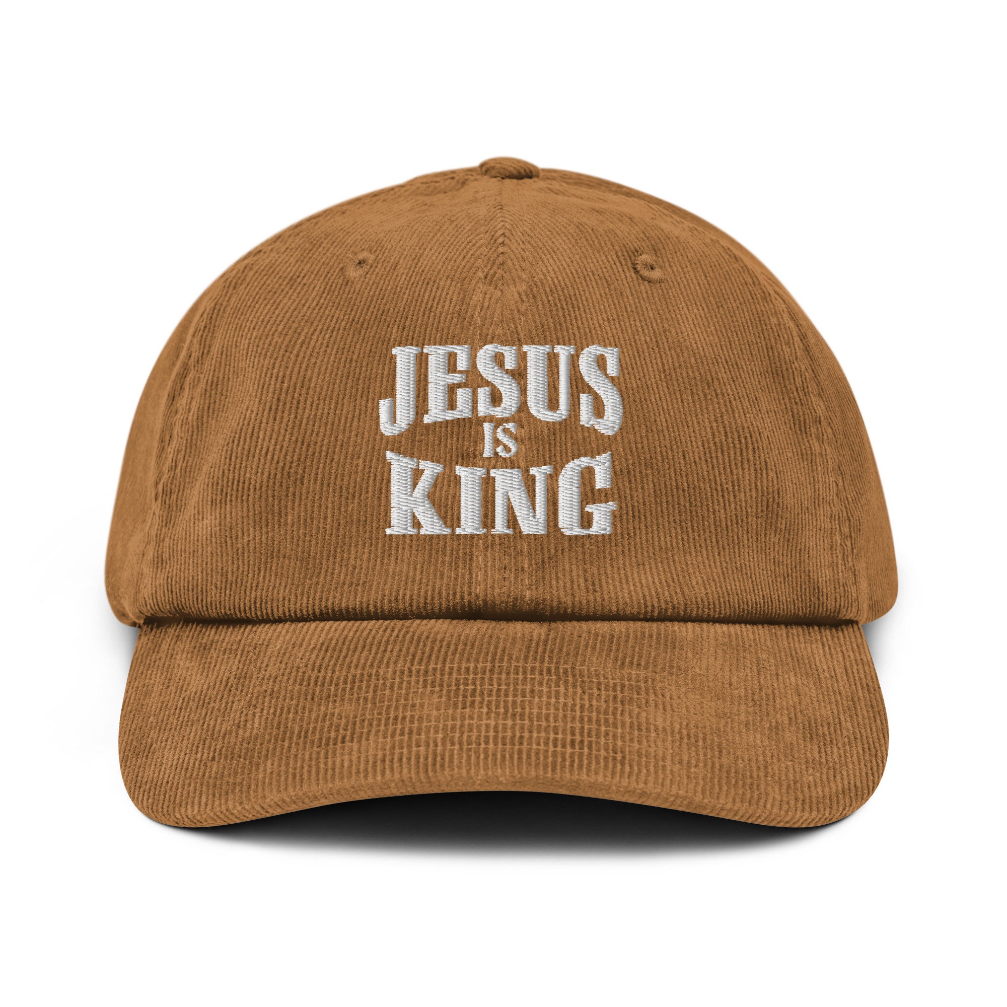 Jesus is King Embroidery Vintage Corduroy Hat Christian Merch Bible ...