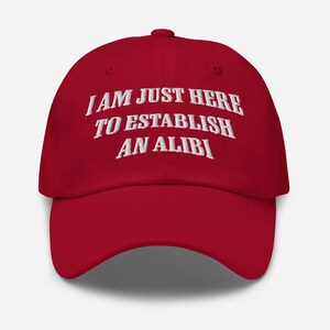 I Am Just Here to Establish an Alibi Embroidery Baseball Cap a Alibi ...