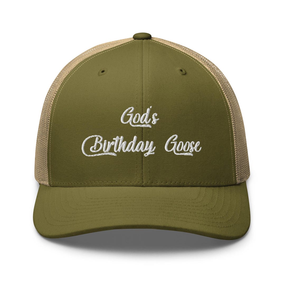 God's Birthday Goose Trucker Cap Hat Embroidered Goose Cap Silly Goose University Outdoor Animal ...