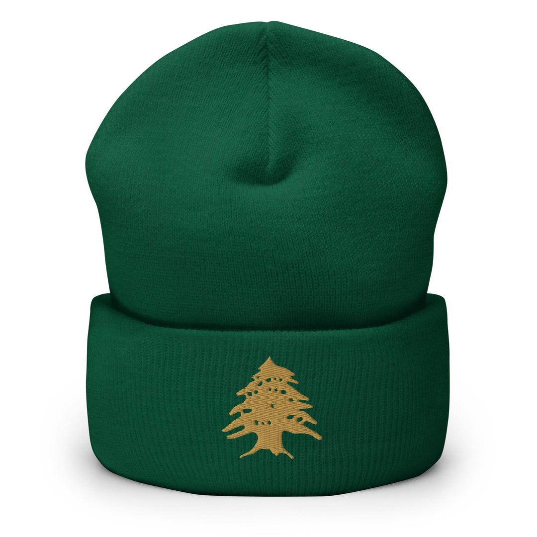 Lebanon Hat Tan Lebanese Cedar Tree Gift Eid Gift Embroidery Cuffed ...