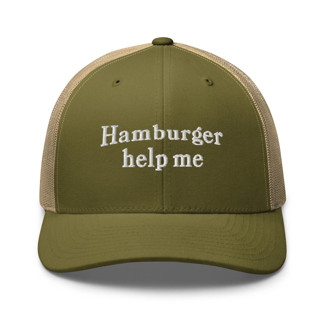 Hamburger Help Me Funny Trucker Hat Embroidered Cap Foodie Gifts ...