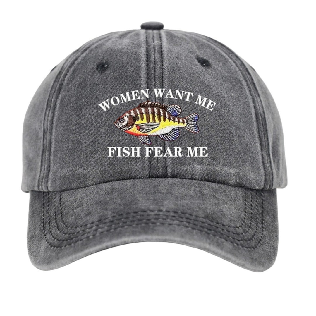 Fishing Gifts Women Want Me Fish Fear Me Hat Fish Around Find Trout ...