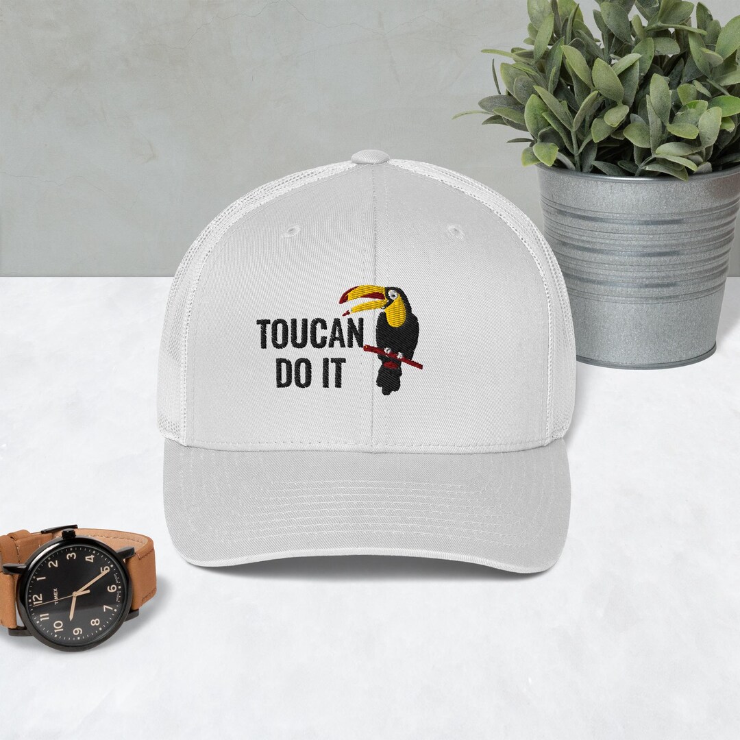 Toucan Do It Hat Toucan Hat Embroidery Trucker Cap Cartoon Toucan Hat ...