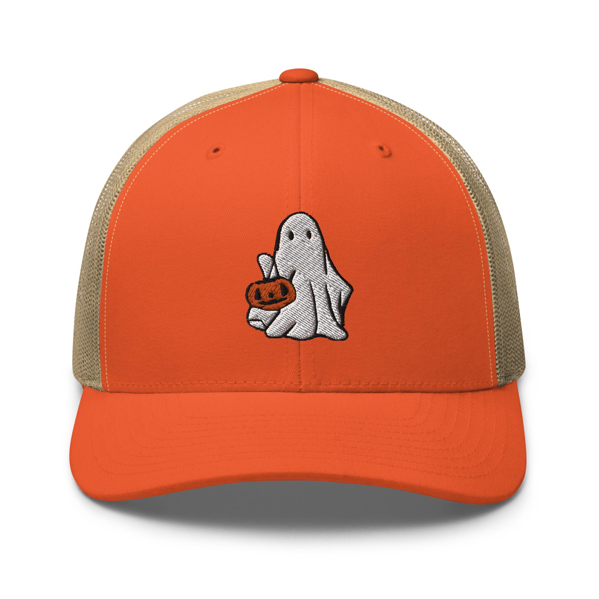 GHOST Halloween Hat Embroidery Trucker Cap Ghost Gift Ghost Cowperson ...