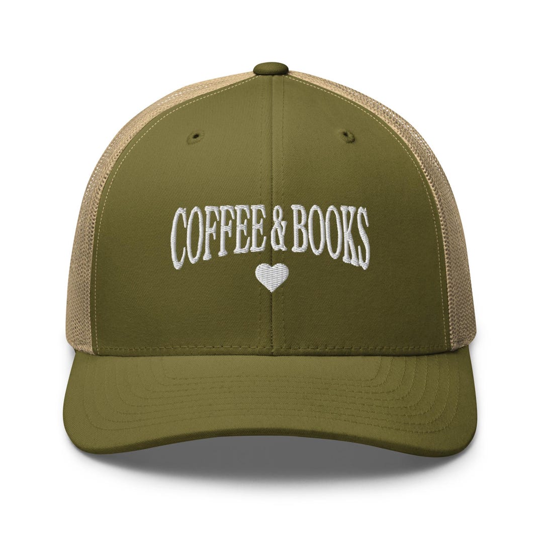 Coffee & Books Embroidered Trucker Cap - Books Lover Gift - Etsy UK