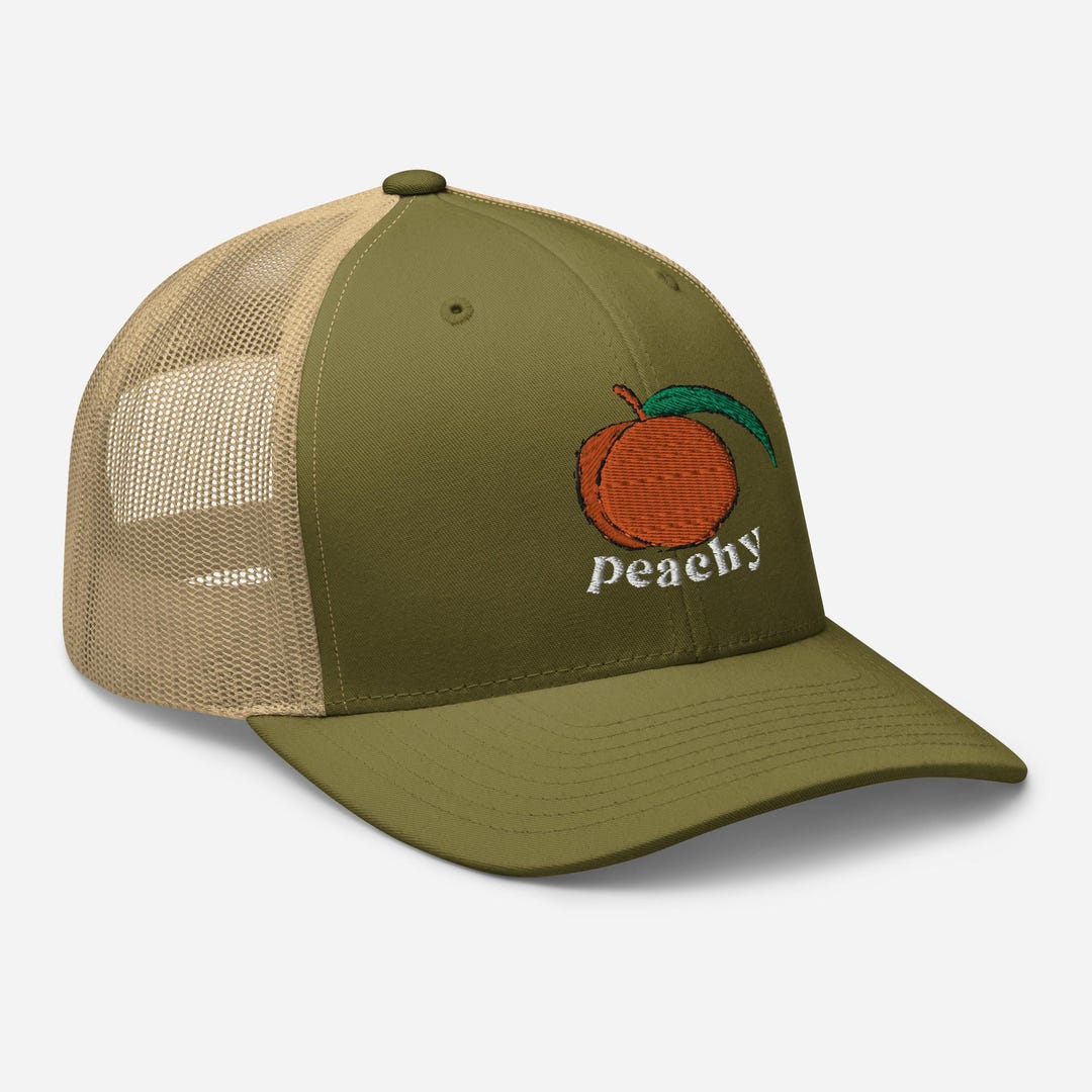 Peach Hat Fruit Shirt Aesthetic Fruit Shirt Embroidery Trucker Cap Hat ...