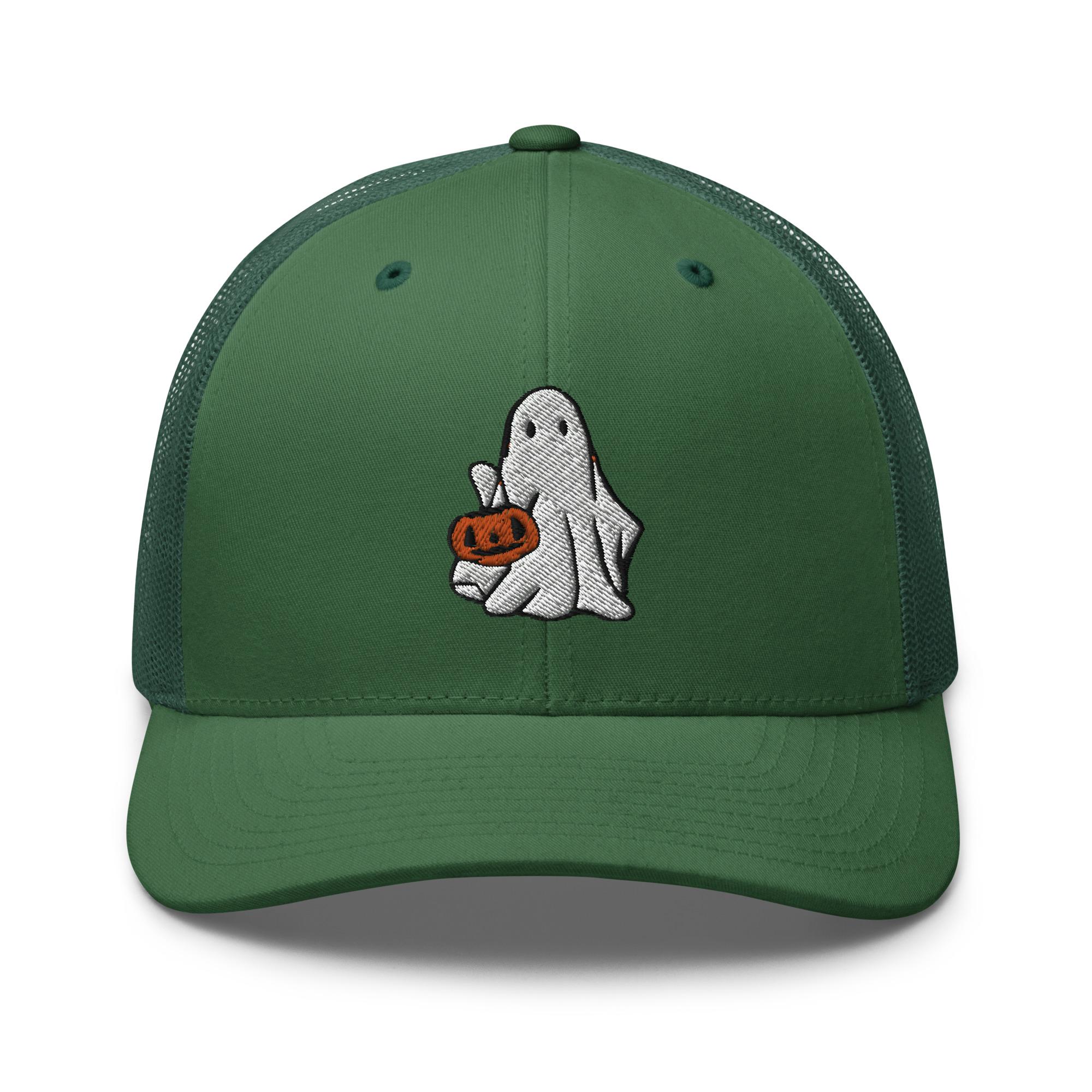 GHOST Halloween Hat Embroidery Trucker Cap Ghost Gift Ghost Cowperson ...