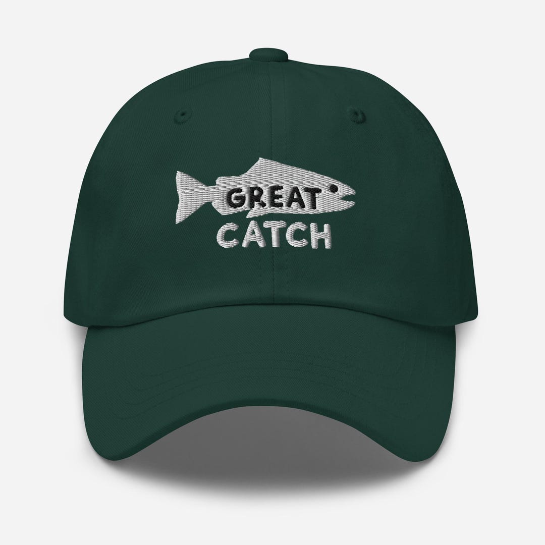 Great Catch Embroidery Fishing Hat Baseball Cap Fishing Gifts for Him ...