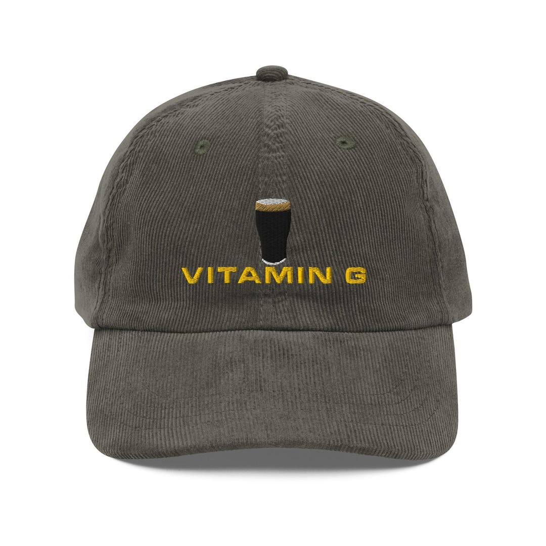 Vitamin G Guinness Pint Hat Embroidery Vintage Corduroy Cap Irish ...