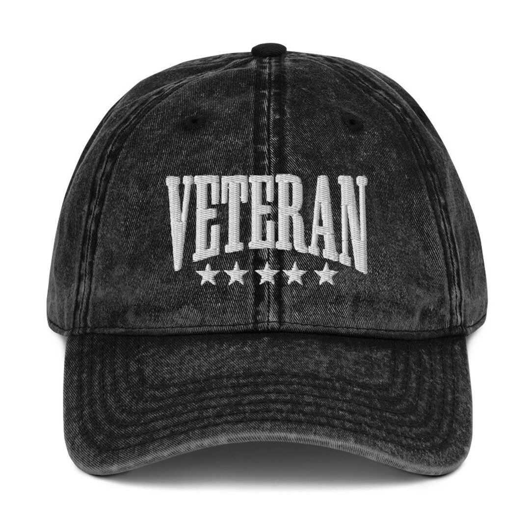 VETERAN Hat Embroidery Vintage Cotton Twill Cap Army Veteran Hat ...