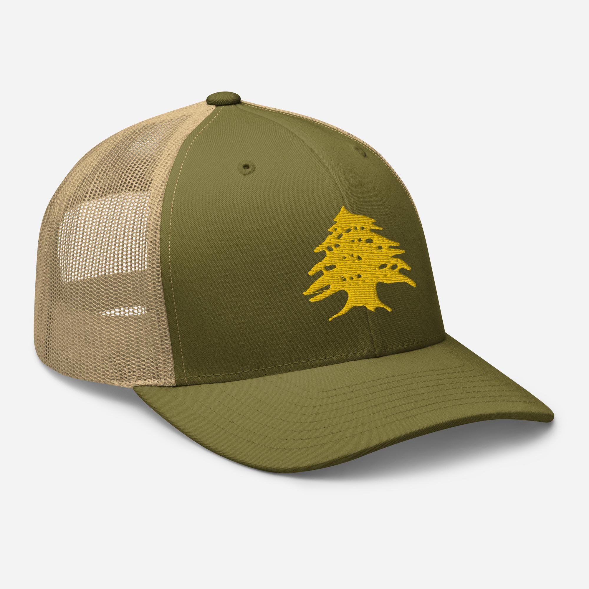 Lebanon Hat Tan Lebanese Cedar Tree Gift Eid Gift Embroidery Trucker ...