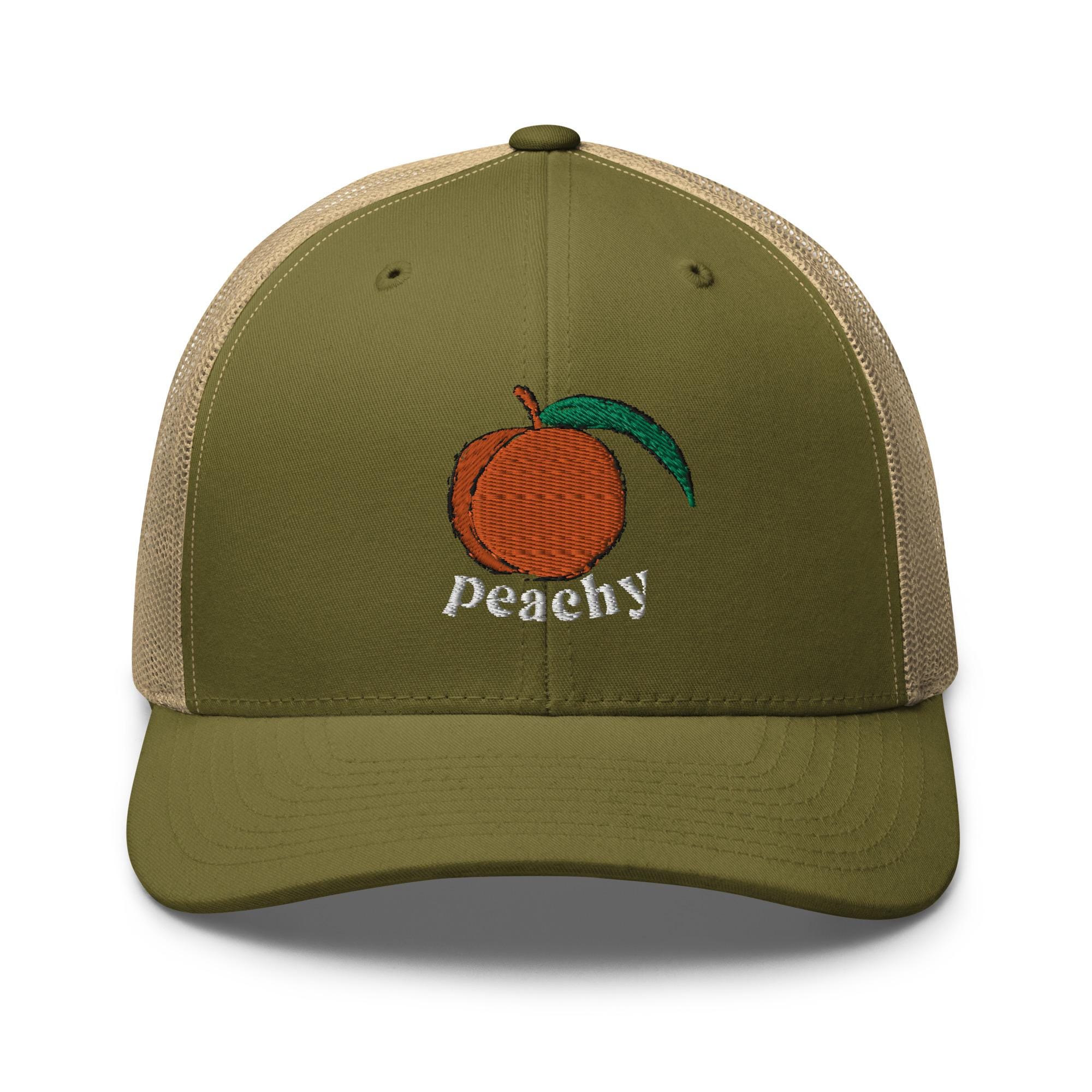 Peach Hat Fruit Shirt Aesthetic Fruit Shirt Embroidery Trucker Cap Hat ...
