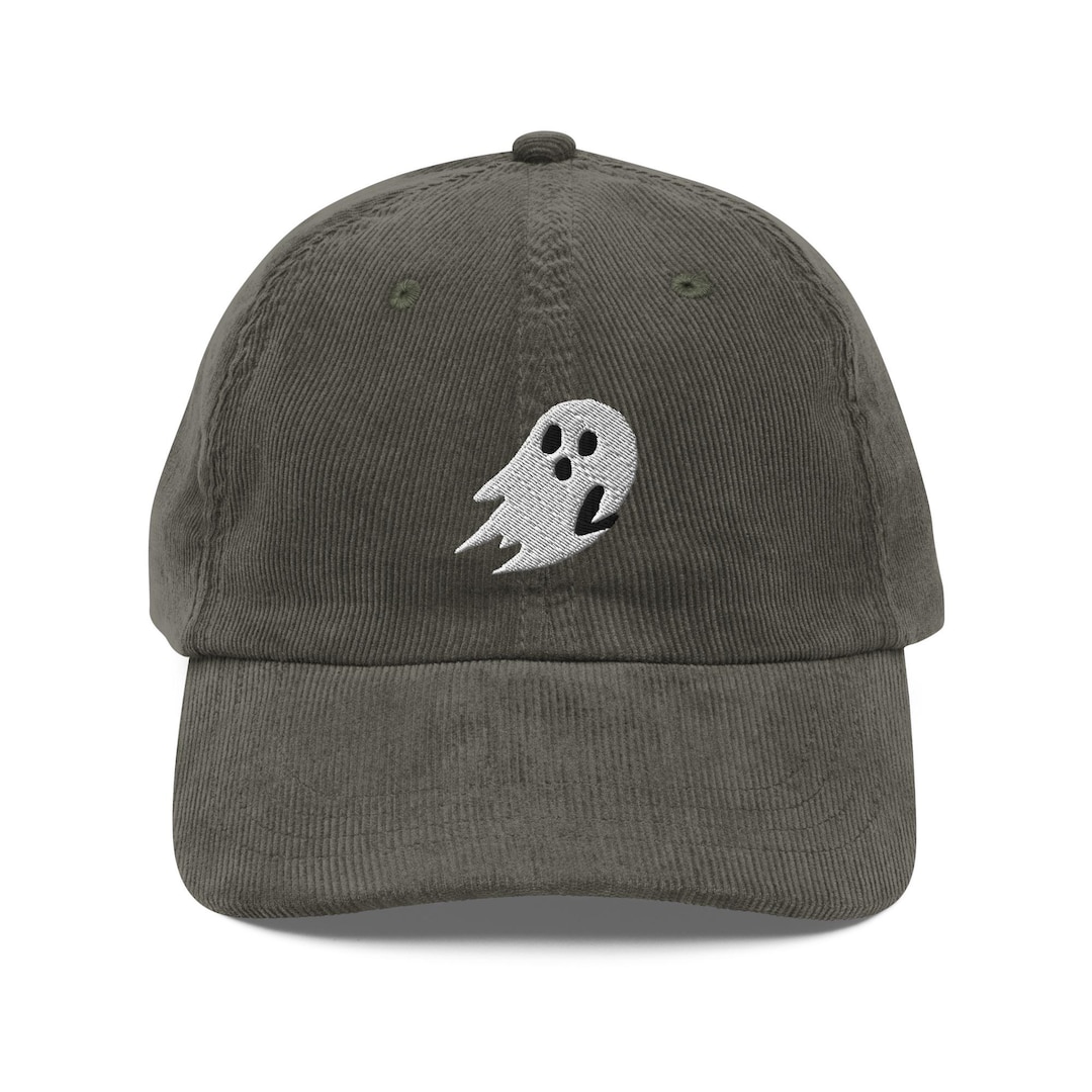 Ghost Embroidered Vintage Corduroy Cap Halloween Gift Ghost Halloween ...