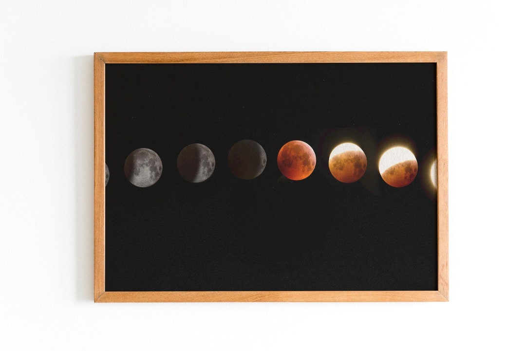 The Phases of the Blood Moon Eclipse Canvas Wall Art - Etsy