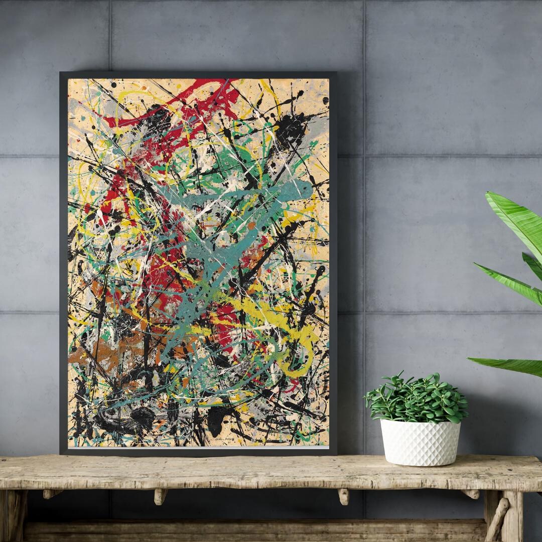 Dynamic Abstract Expressionist Canvas Vibrant Splatter Art for Modern ...