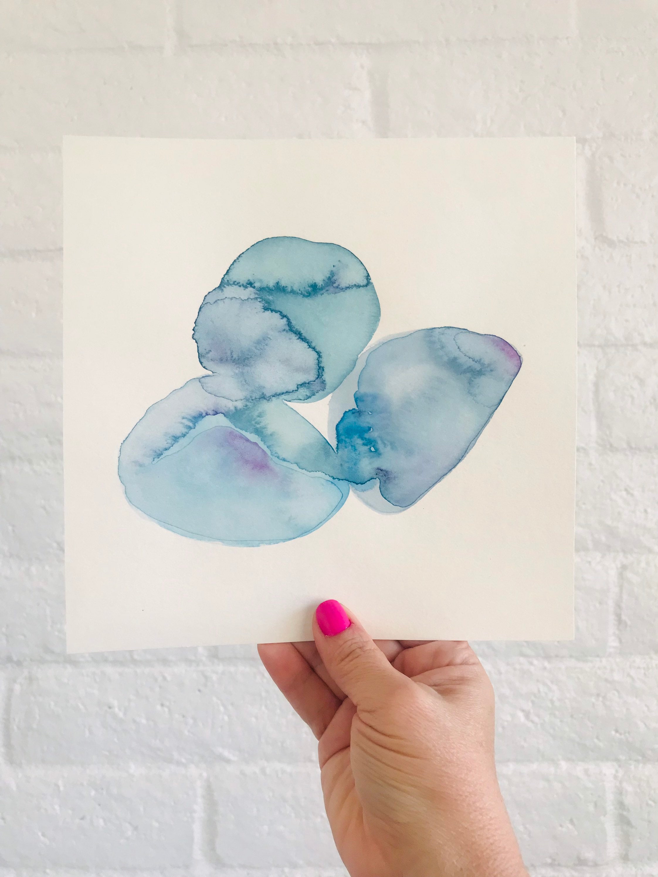 8x8 Inch Abstract Watercolor Painting - Etsy