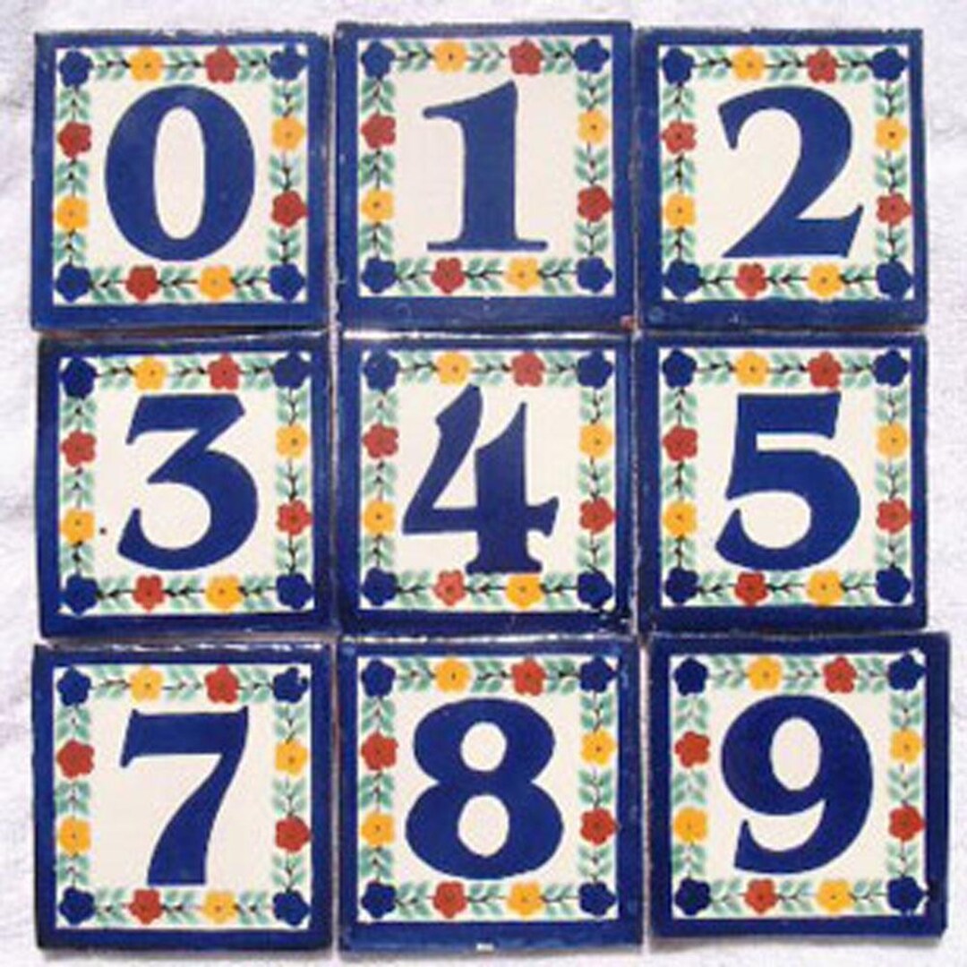 House Number 4x4 Hand Made Tile. Get as Many Digits You Need !!!! - Etsy