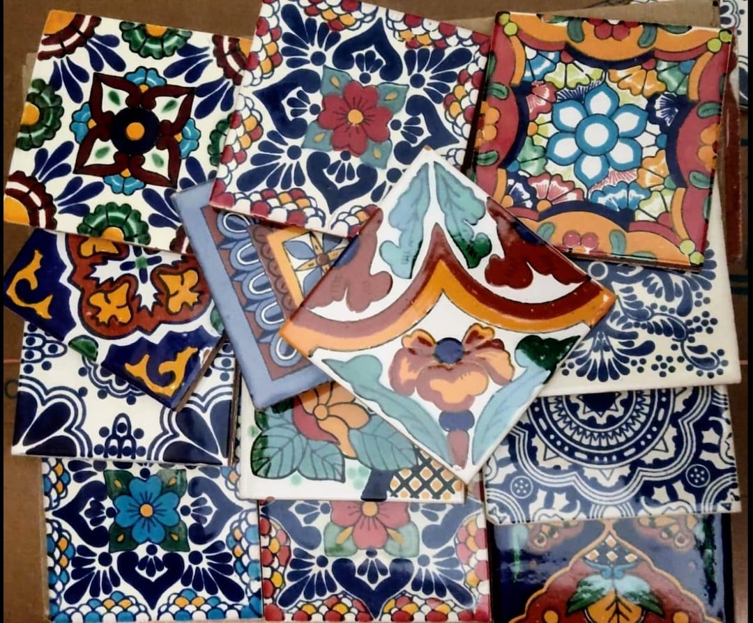 45 Defective Mexican Tiles 4x4 Inch. Seconds Tiles With Small Defects ...