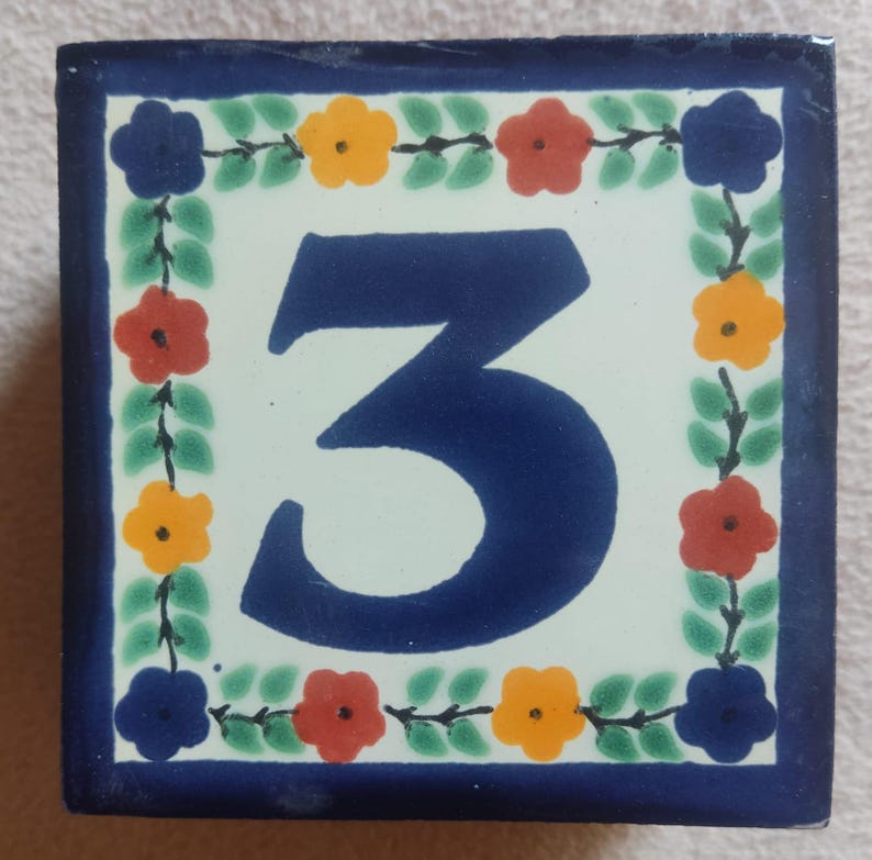 House Number 4x4 Hand Made Tile. Get as Many Digits You Need !!!! - Etsy