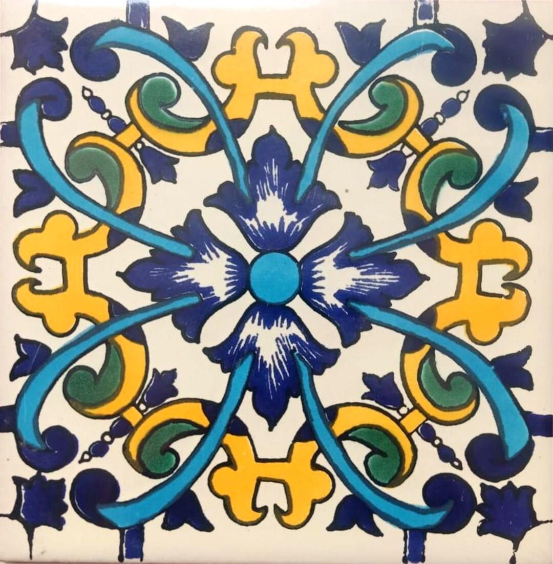 40 Tiles 6x6 Inch Mexican Tile Ceramic Handmade Talavera Spanish ...