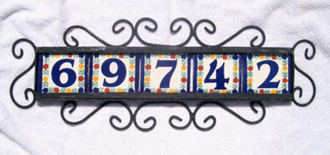 Iron Frame Horizontal and 5 House Numbers 4x4 Hand Made Tile. Let Us ...