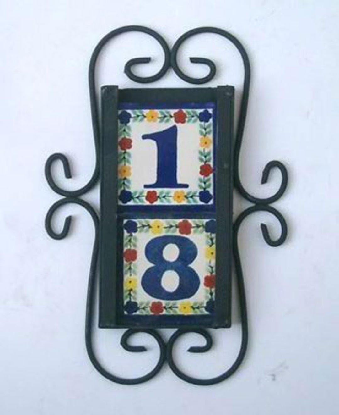 Iron Frame Vertical and 2 House Numbers 4x4 Hand Made Tile. Let Us Know ...