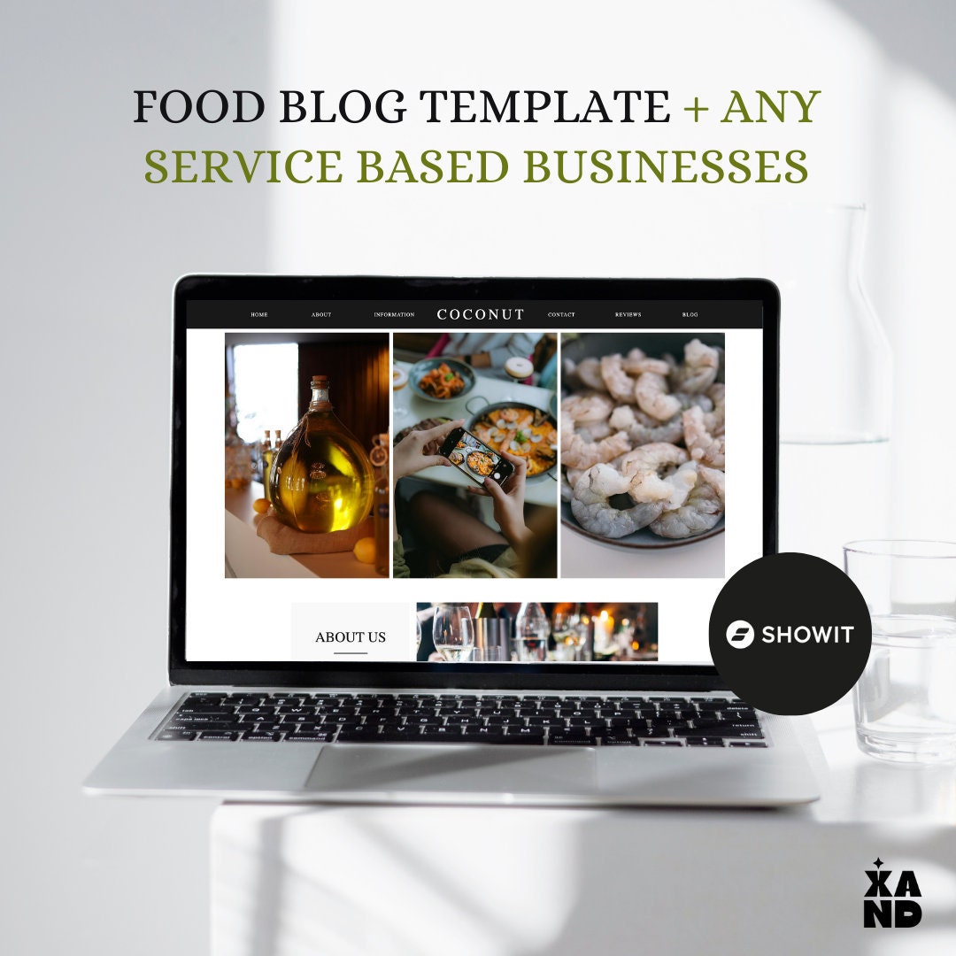 Showit Food Blog Theme coconut Foodie Blogger Ecommerce Website Design ...