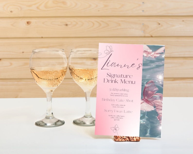 Y2K Celebration Menu, Bridal Shower Menu Template, Canva Menu Template ...
