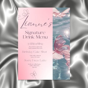Y2K Celebration Menu, Bridal Shower Menu Template, Canva Menu Template ...