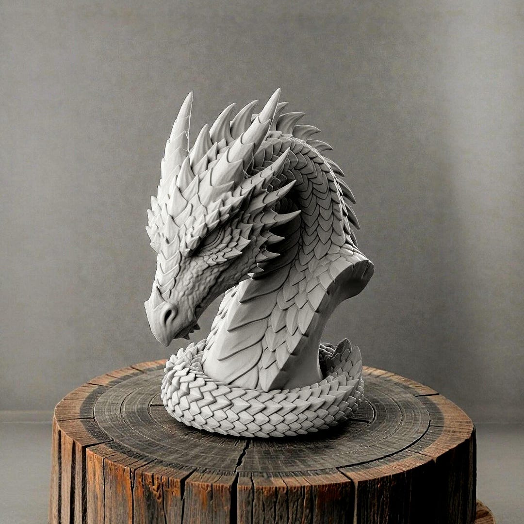 Dragon Head Silicone Mold for Resin and Concrete, 3D Mythical Creature ...
