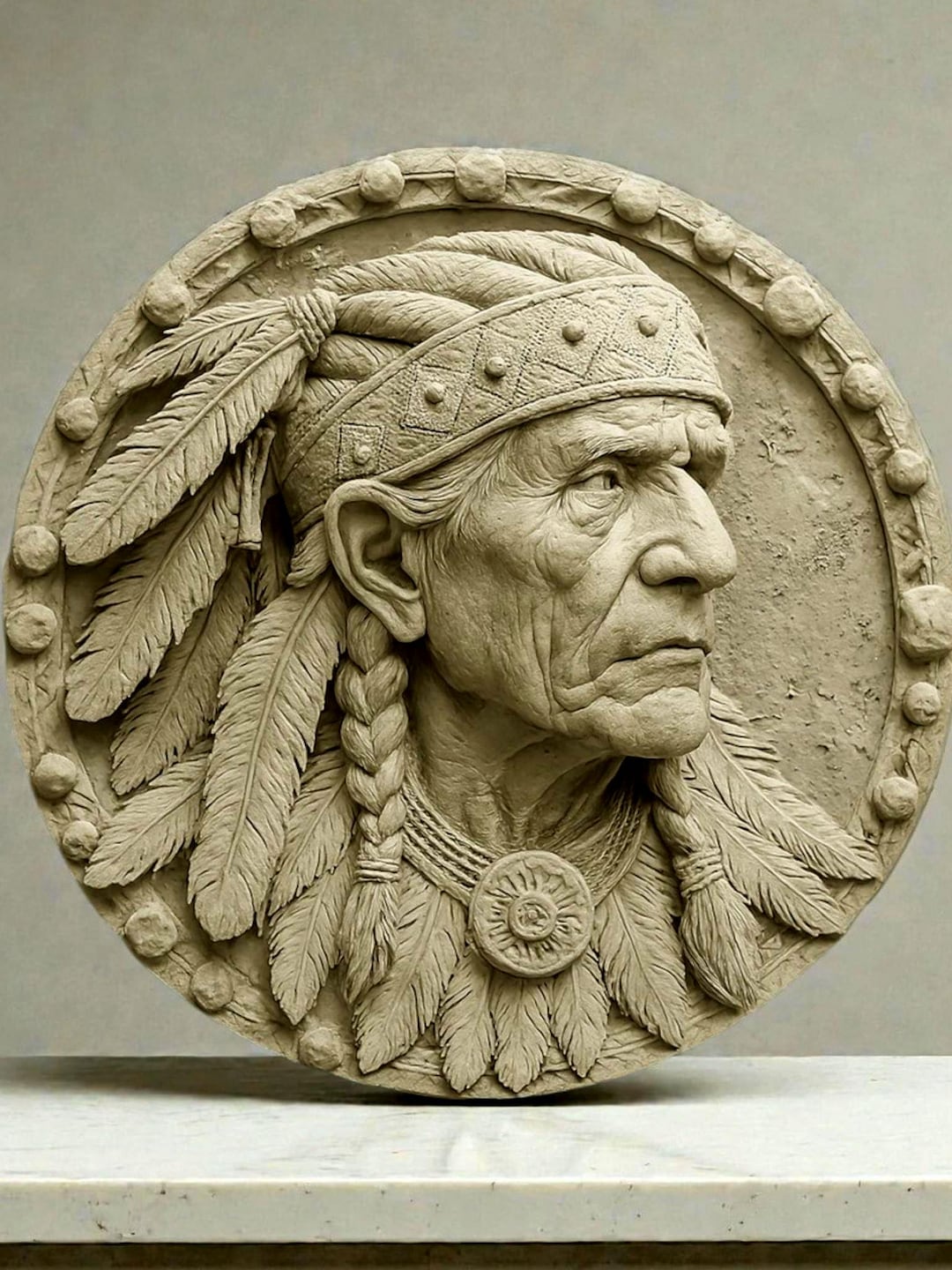 Native American Chief Silicone Mold,3d Indigenous Leader Portrait ...