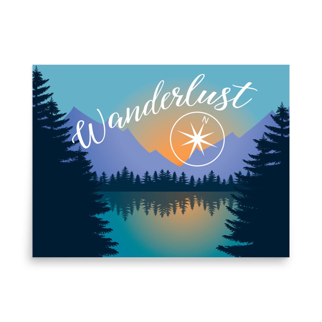Wanderlust Motivational Poster, Adventure Awaits Inspirational Art ...