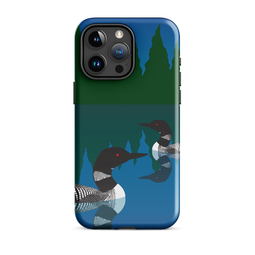 Loon Phone Cover, Bird Art Cellphone Protector, Woodland Tough Case for ...