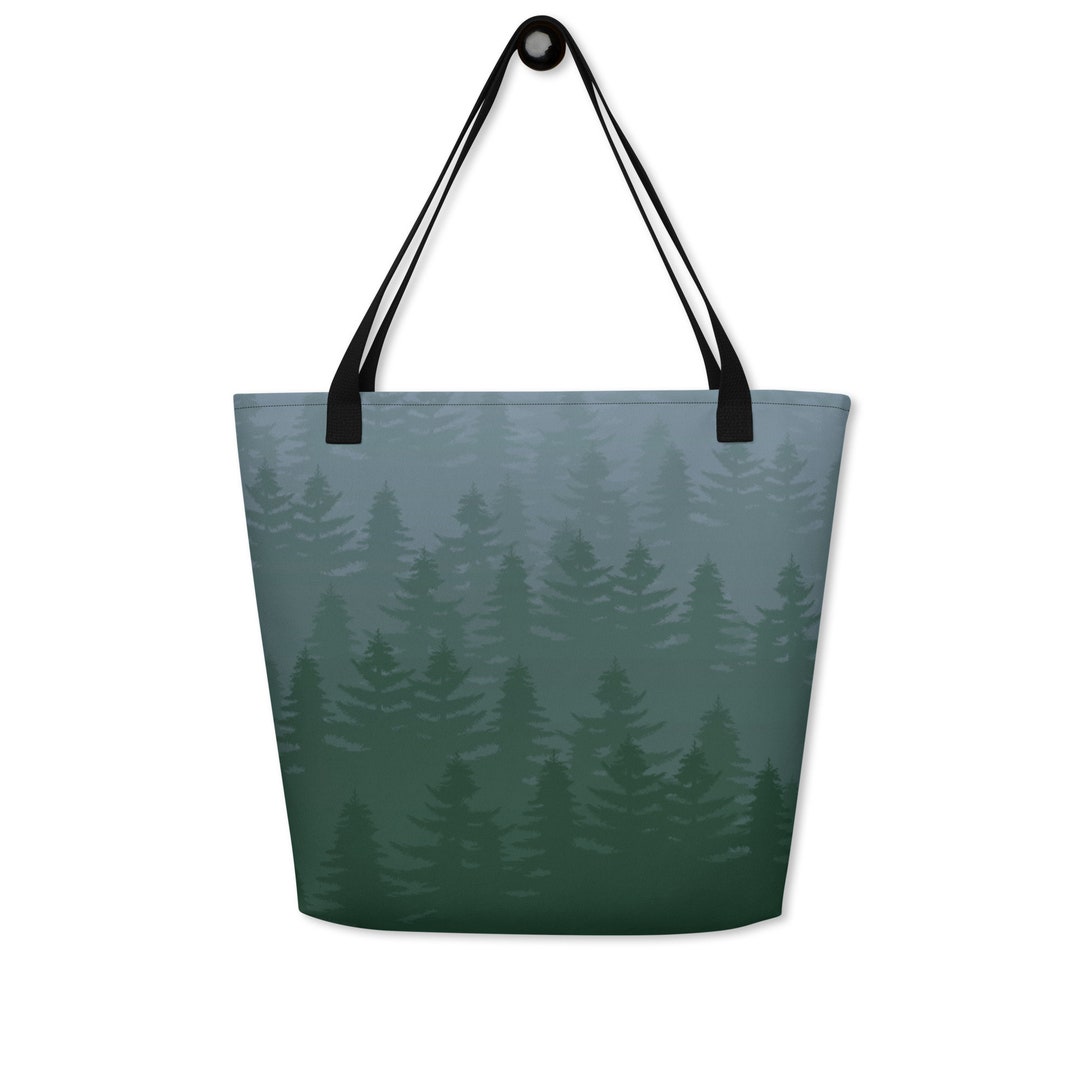 Forest Everyday Bag, Pine Tree Mountain Big Tote Bag, Shoulder Bag, Man ...