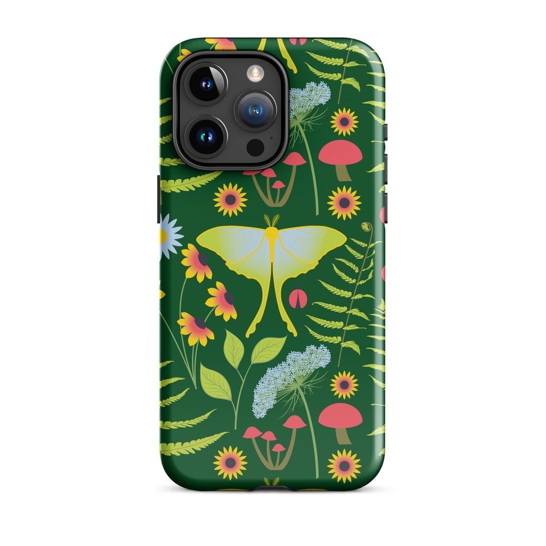 Summer Forest Phone Case, Cute Luna Moth Cellphone Protector, Woodland ...