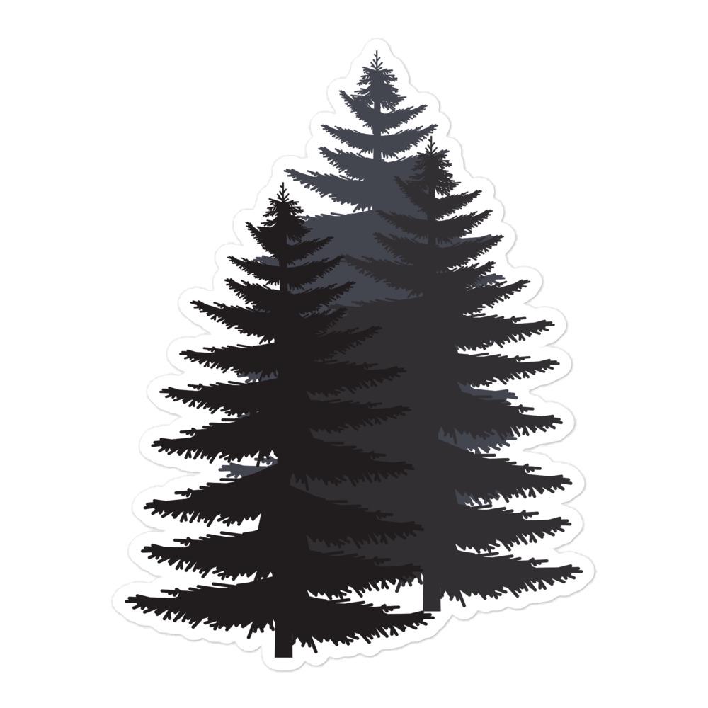 Black Pine Tree Art Sticker, Waterproof Nature Sticker, Laptop Decal or ...