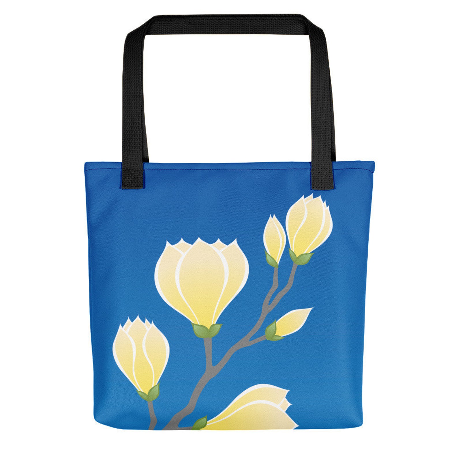 Botanical Art Magnolia Tote Bag Flower Book Bag Gift for Her - Etsy