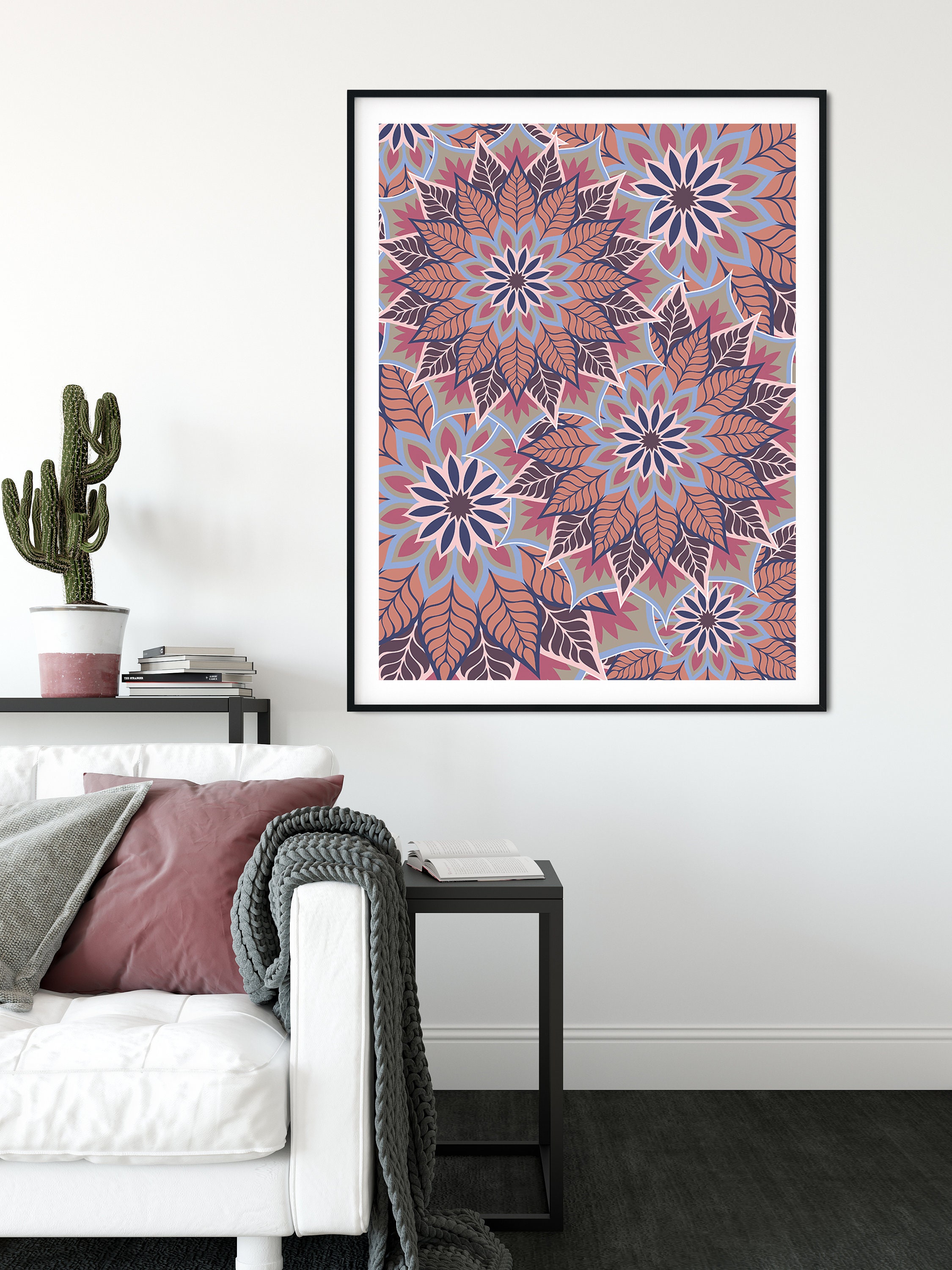 Rose Gold Mandala Art Print Geometric Boho Dorm Room Decor - Etsy