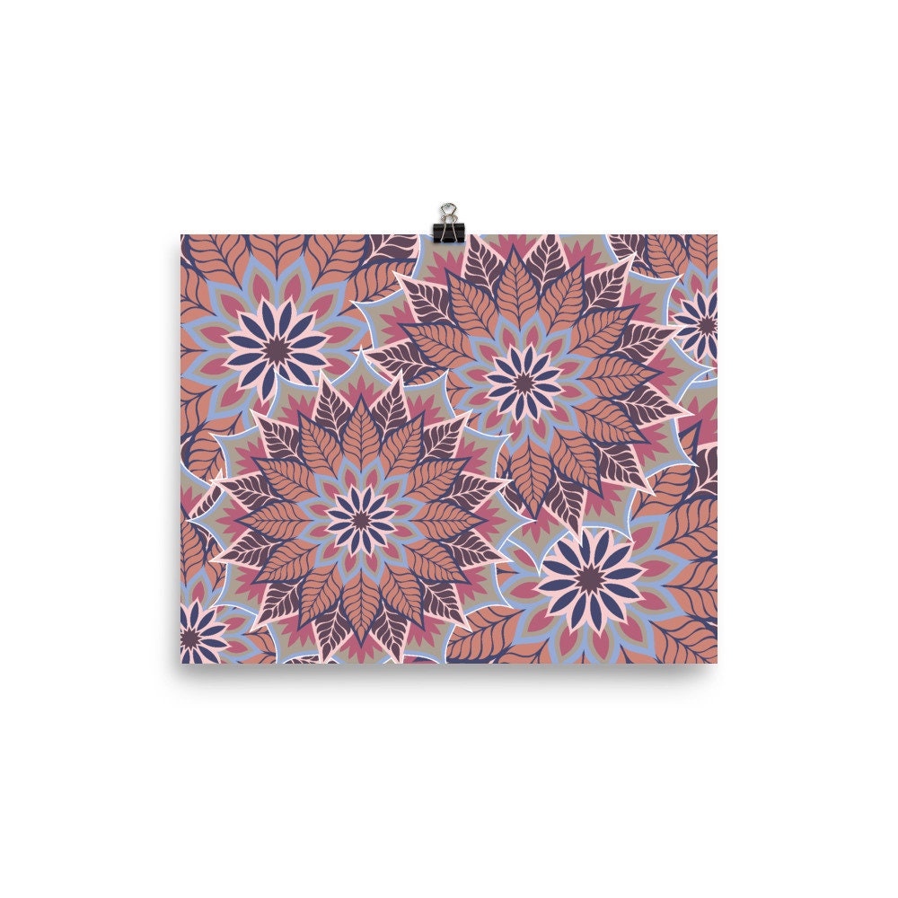 Rose Gold Mandala Art Print Geometric Boho Dorm Room Decor - Etsy